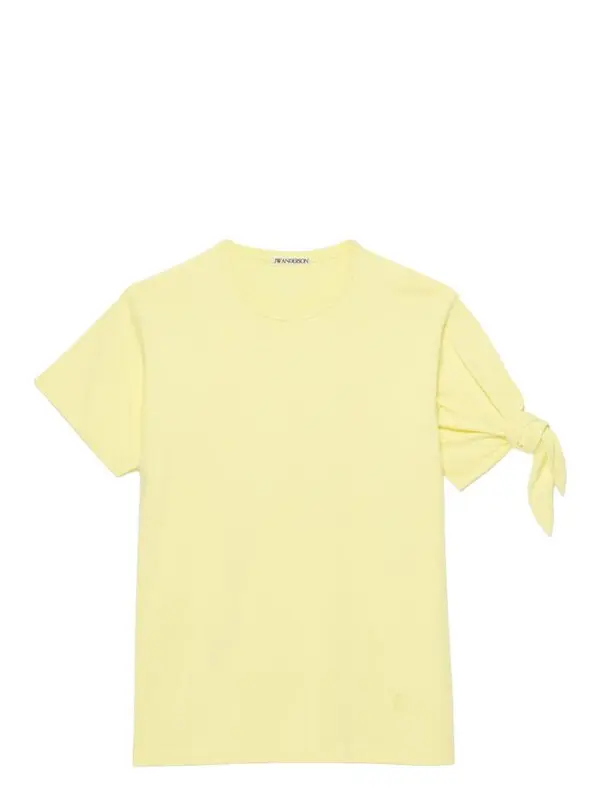 J.W.ANDERSON Short Sleeve T-shirt With Knotted Sleeves - Yellow