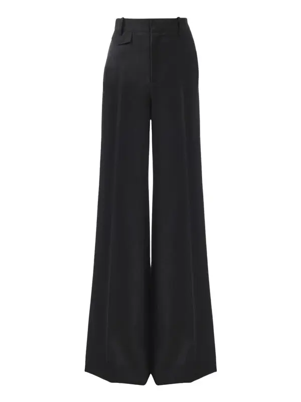 Chloé Pleated Wide-leg Trousers - Black