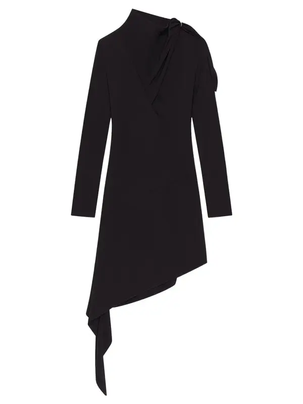 COURREGES Asymmetrical Wrap Dress - Black