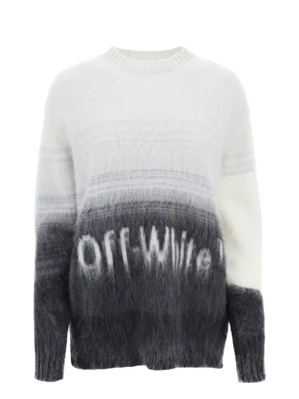 Off-White Logo Print Gradient Jumper - Black