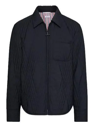 Thom Browne Quilted Diamond-pattern Jacket - Black
