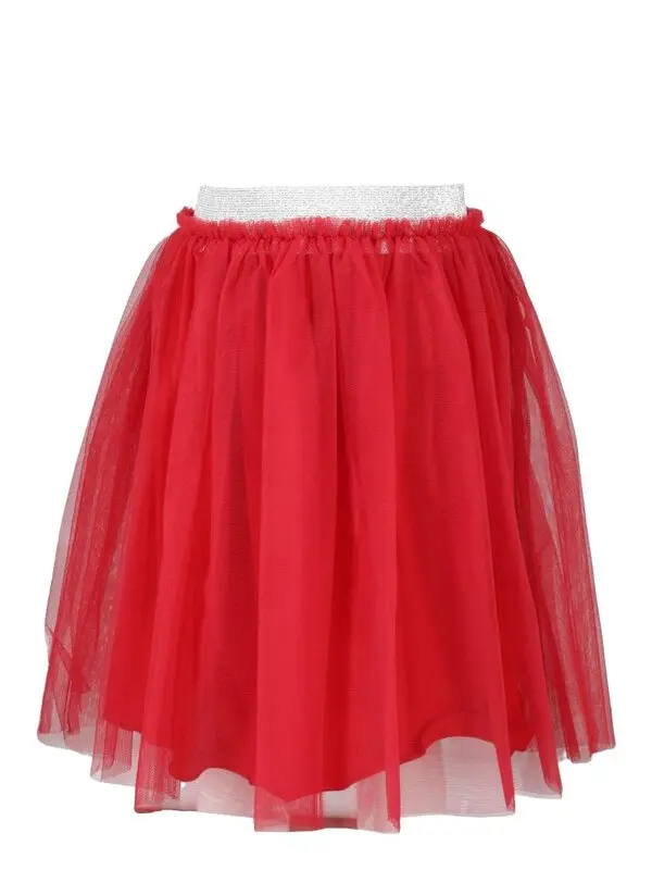 IL GUFO Glitter Detailed Tulle Skirt - Red