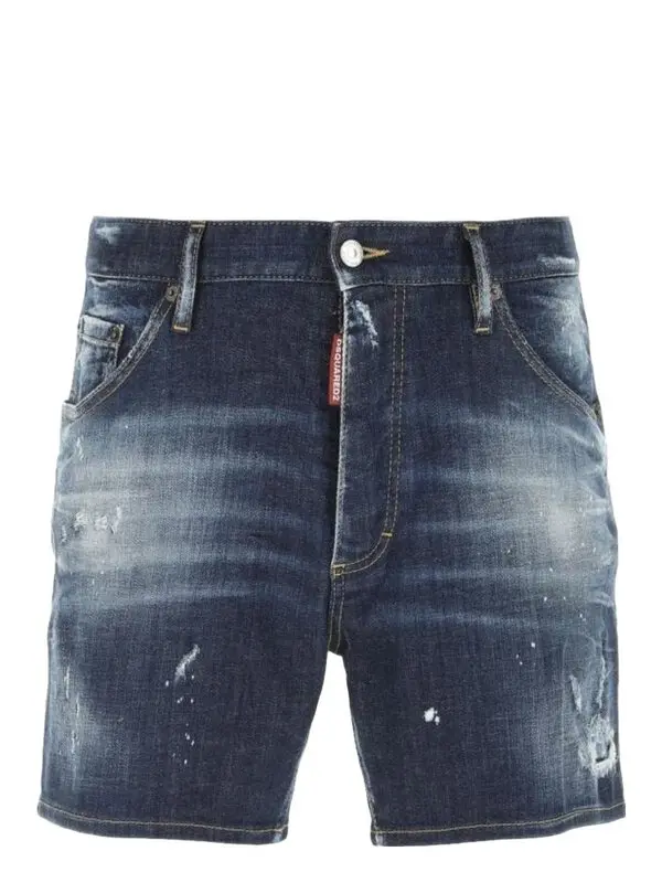 Dsquared2 Distressed Denim Bermuda Shorts - Black