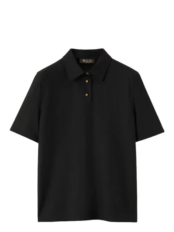 Loro Piana Colmegna Wool Polo T-shirt - Black