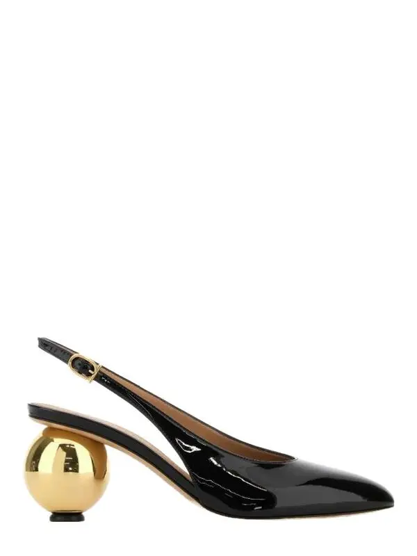 FERRAGAMO Spherical Heel Slingback Pumps - Black