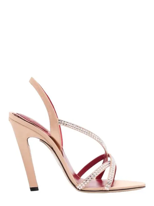 Valentino Garavani Dans Le Foyer Crystal Embellished Satin Sandals - Nude