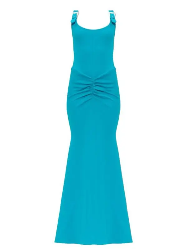 Versace Buckled Long Dress - Blue