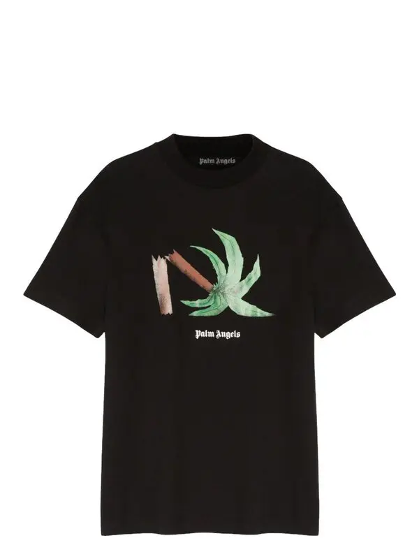 Palm Angels Broken Palm Print T-shirt - Black