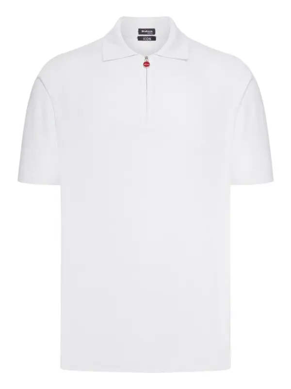 Kiton Zip Cotton Polo Shirt - White