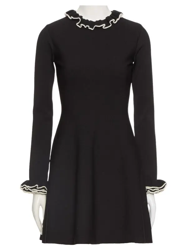 Valentino Garavani Long Sleeve Knitted Dress - Black