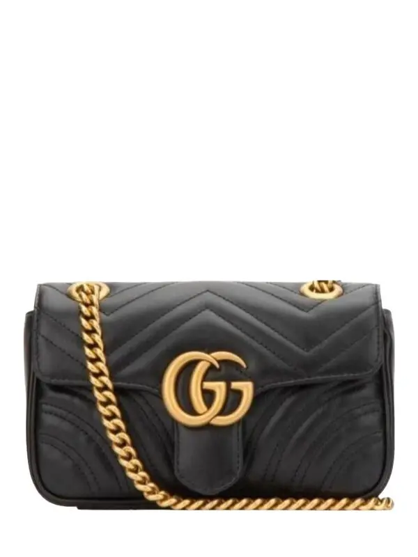 Gucci Gg Marmont Matelassé Mini Shoulder Bag - Black