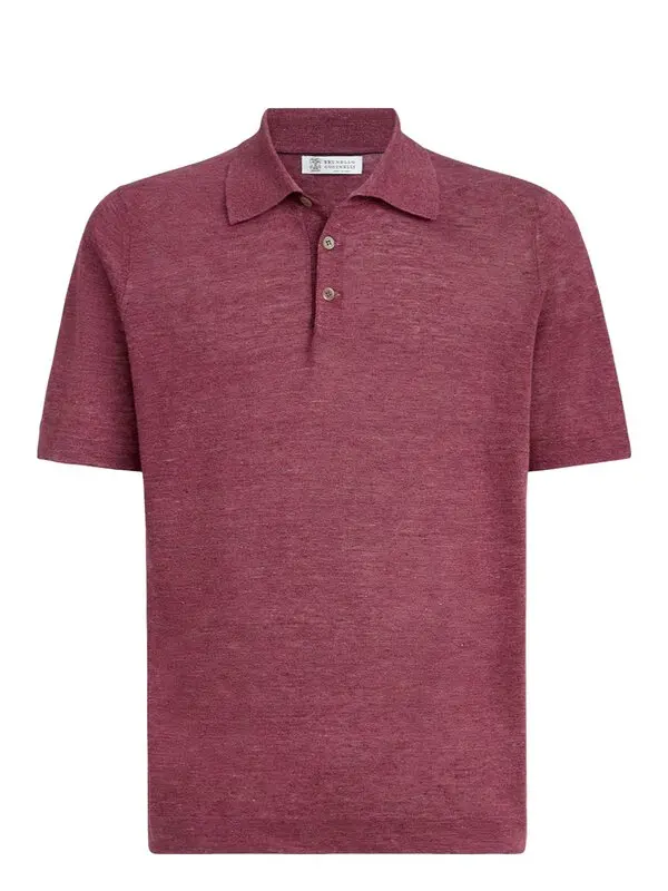 Brunello Cucinelli Short-sleeved Buttoned Polo Shirt - Red