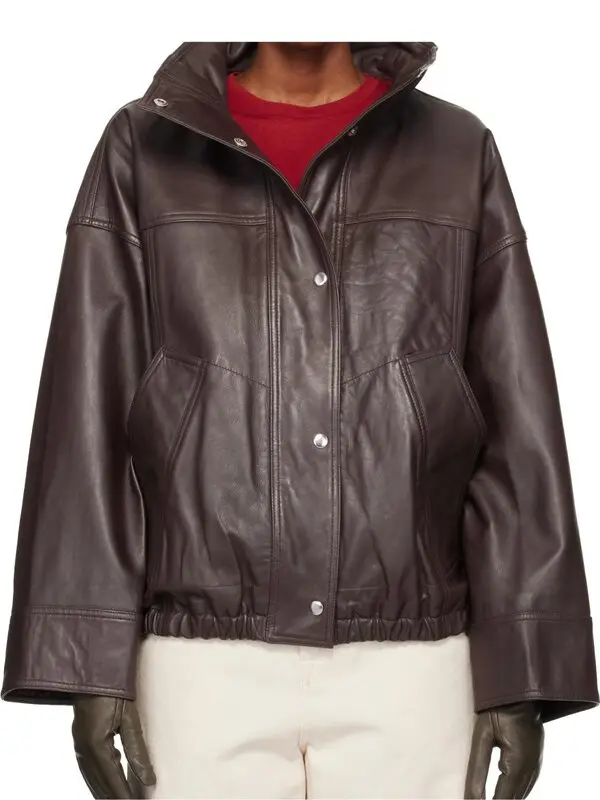 RÓHE Long Sleeve Leather Jacket - Earth-tone