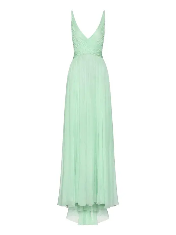 Valentino Garavani Sleeveless V-neck Evening Dress - Celadon