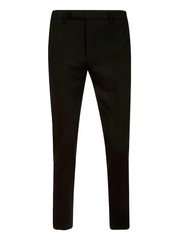 PT TORINO Tailored Cropped Straight-leg Trousers - Black