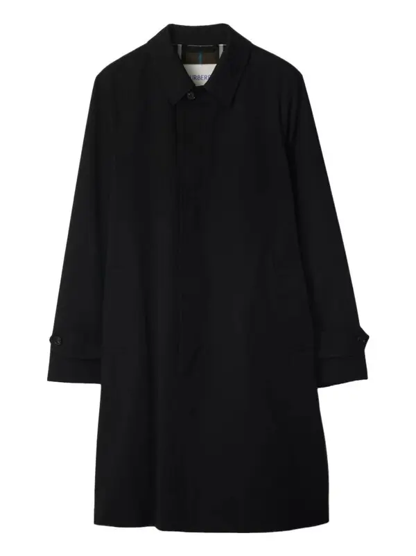 Burberry Long Sleeved Gabardine Coat - Black