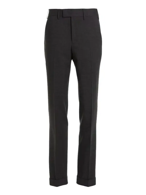 PT TORINO Straight-leg Tailored Trousers With Turn-up Hem - Black