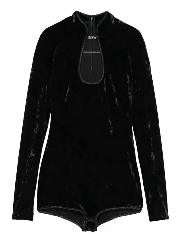 Versace Keyhole Long-sleeve Top - Black