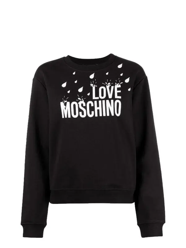 Moschino Print Cotton Sweatshirt - Black