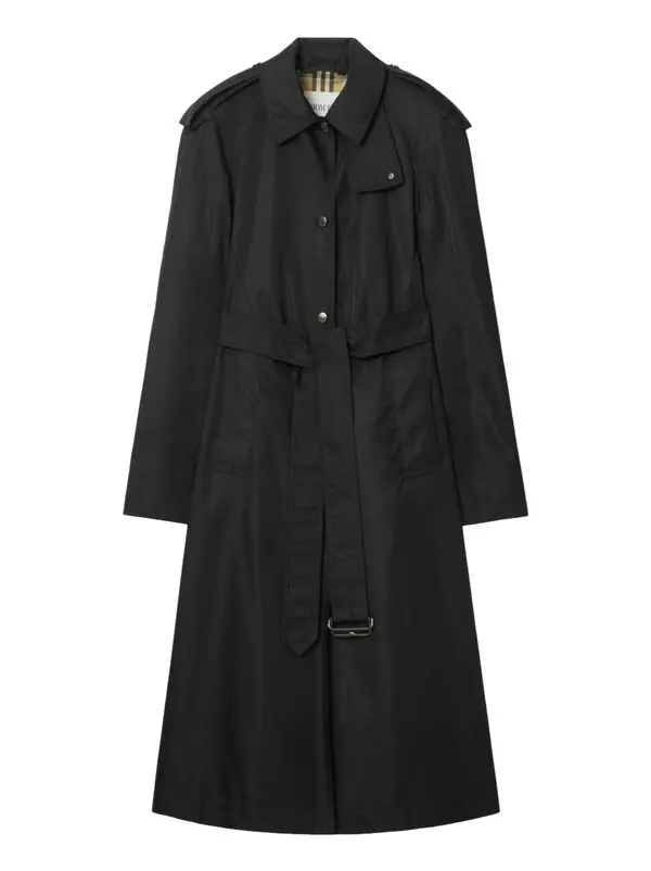 Burberry Long Hooded Car Coat - Black