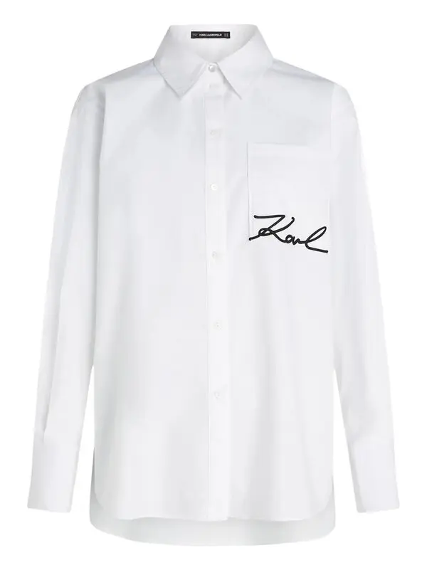 Karl Lagerfeld Embroidered Pocket Shirt - White