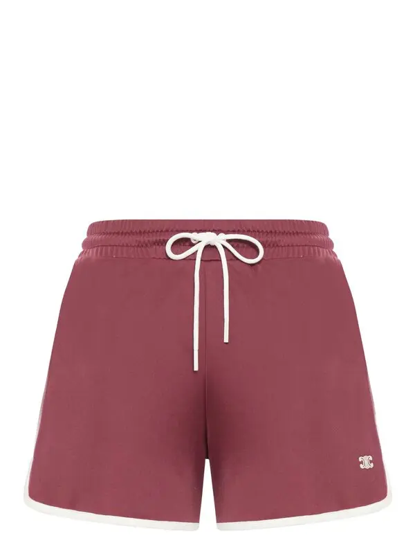 Celine Mini Jogger Shorts In Double Face Jersey - Red