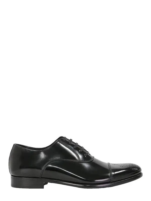 Dolce & Gabbana Lace-up Perforated Cap Toe Oxford Shoes - Black