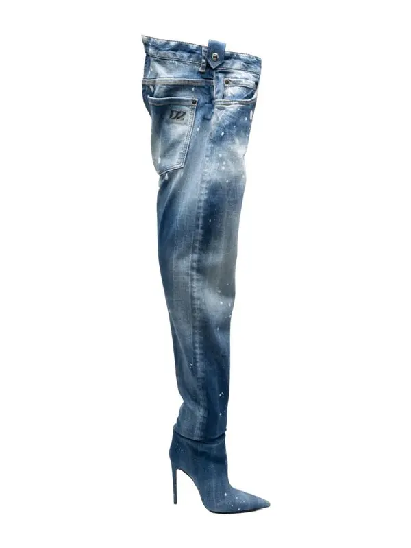 Dsquared2 X Bet Better Heeled Denim Boots - Blue