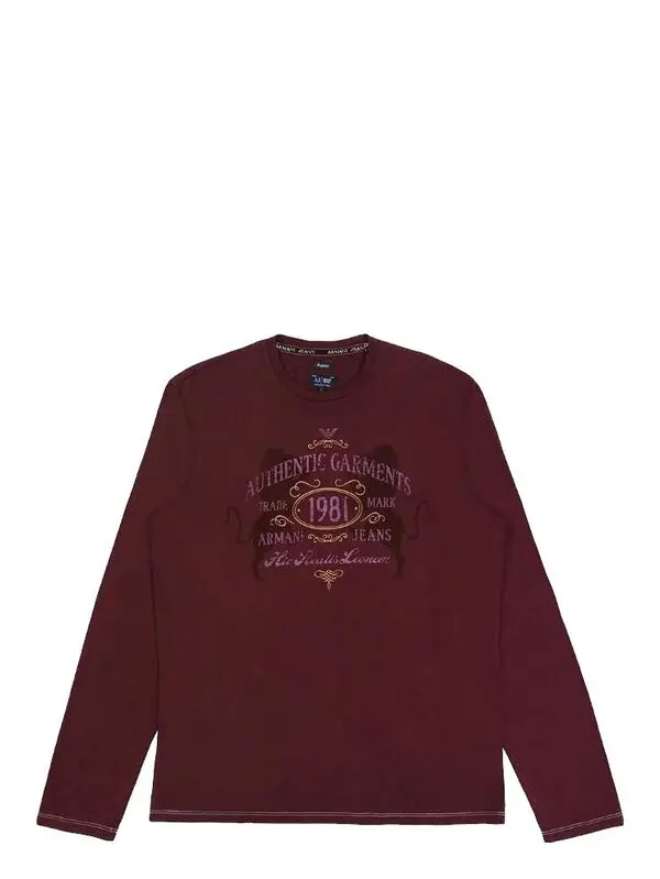 Emporio Armani Printed Long-sleeved T-shirt - Brown