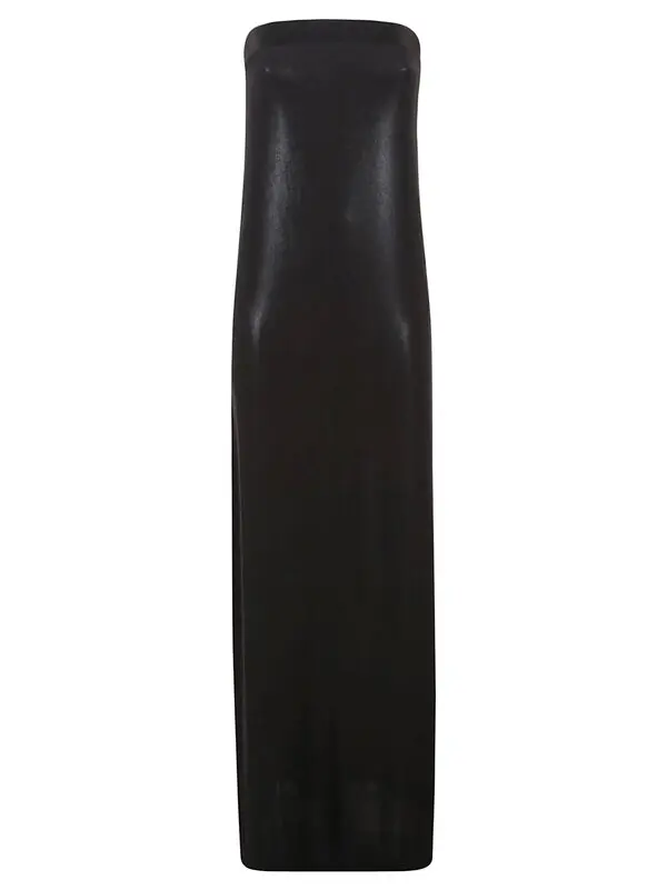 Norma Kamali Strapless Maxi Gown With Side Slit - Black