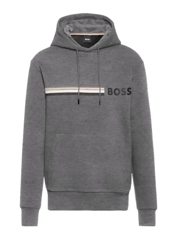 Hugo Boss Logo Hooded Sweater - Gray