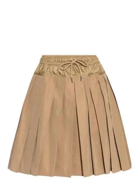 Moncler Pleated Drawstring Waist Skirt - Light Brown