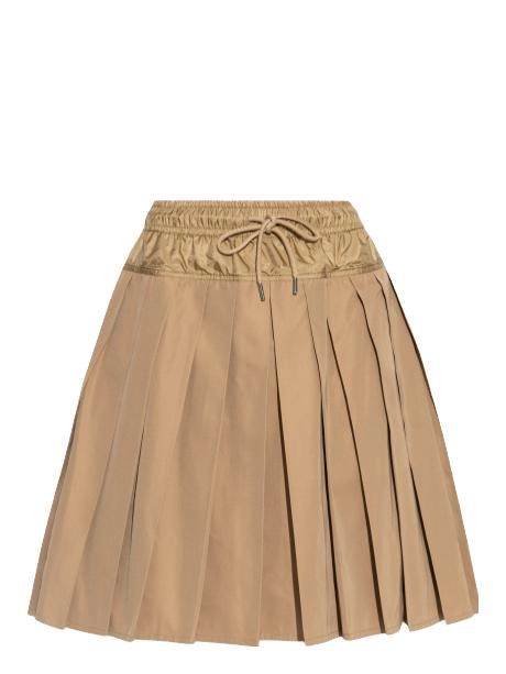 Moncler Pleated Drawstring Waist Skirt - Tan