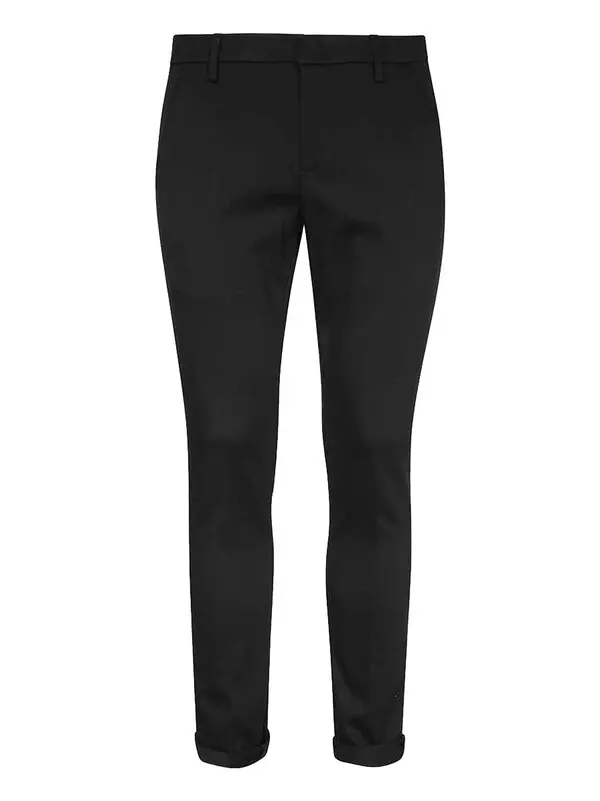 DONDUP Tailored Trousers With Cuffed Hem - Black