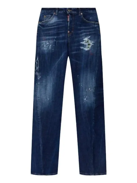 Dsquared2 Loose Twisted Distressed Jeans - Blue