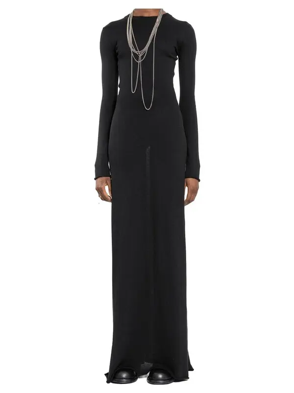 ANN DEMEULEMEESTER Eva Long-sleeve Cut-out Maxi Dress - Black