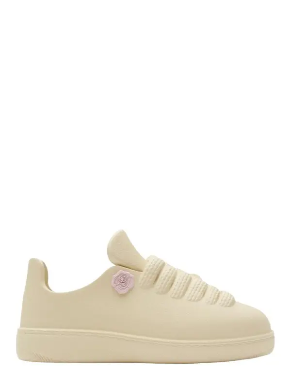 Burberry Bubble Flower Embellished Lace-up Sneakers - Clay White
