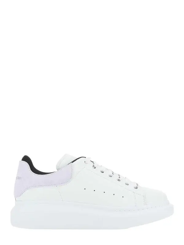 Alexander McQueen Oversized Low-top Sneakers With Contrast Suede Heel - White
