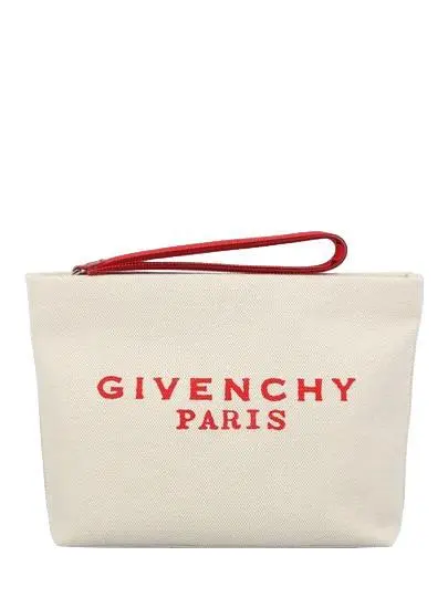 Givenchy Logo Print Clutch Bag - Nude