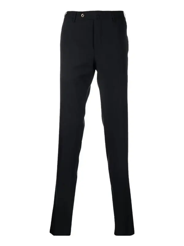 PT TORINO Tailored-cut Tapered Trousers - Black