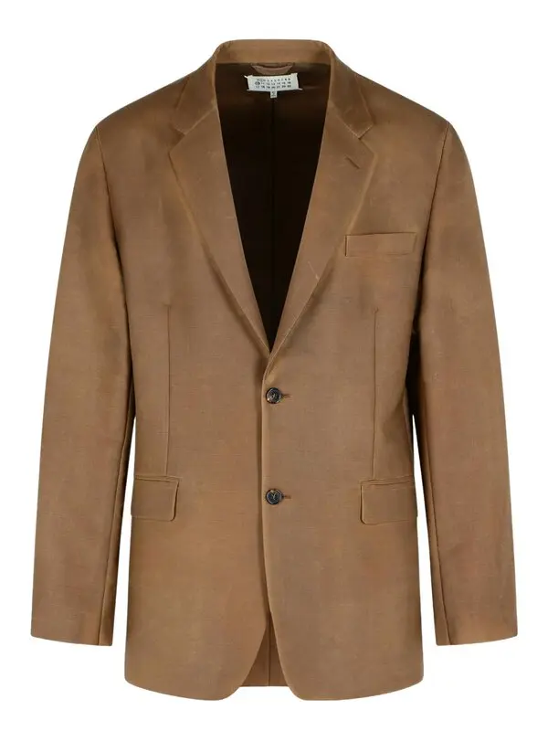 MAISON MARGIELA Single-breasted Tailored Jacket In Mohair And Wool - Brown