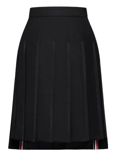 Thom Browne Super 120's Twill Pleated Skirt - Black