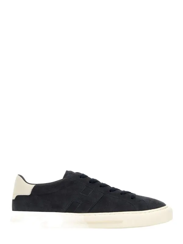 Hogan Suede Sneakers With H Patch Detail - Blue