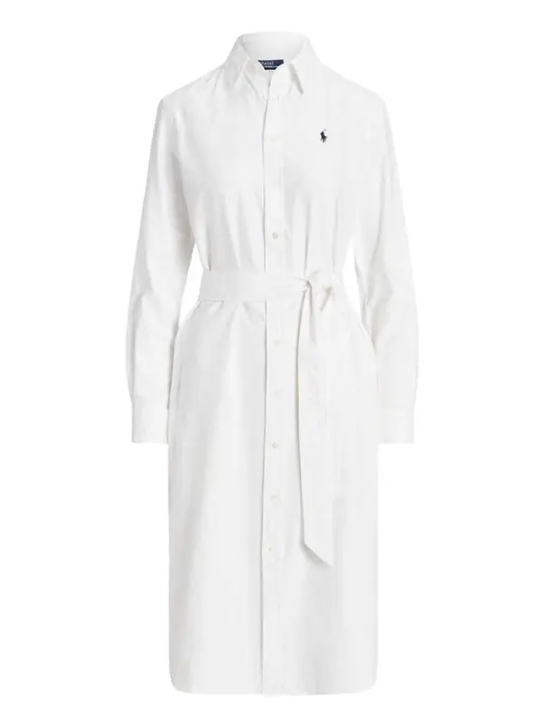 Polo Ralph Lauren Belted Oxford Shirtdress - White