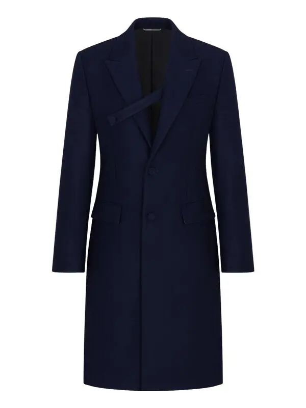 Dior Buttoned Strap Long Coat - Dark Blue
