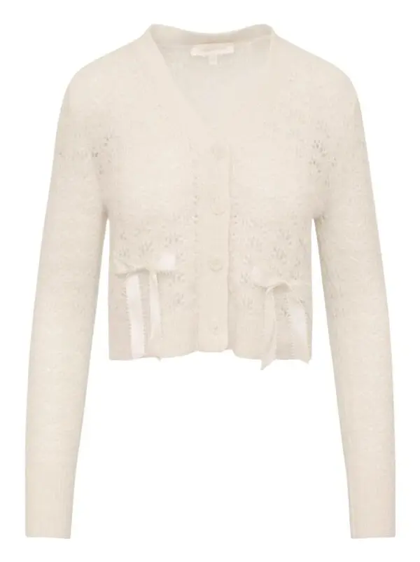 LoveShackFancy Lilly Cropped Knit Cardigan - No