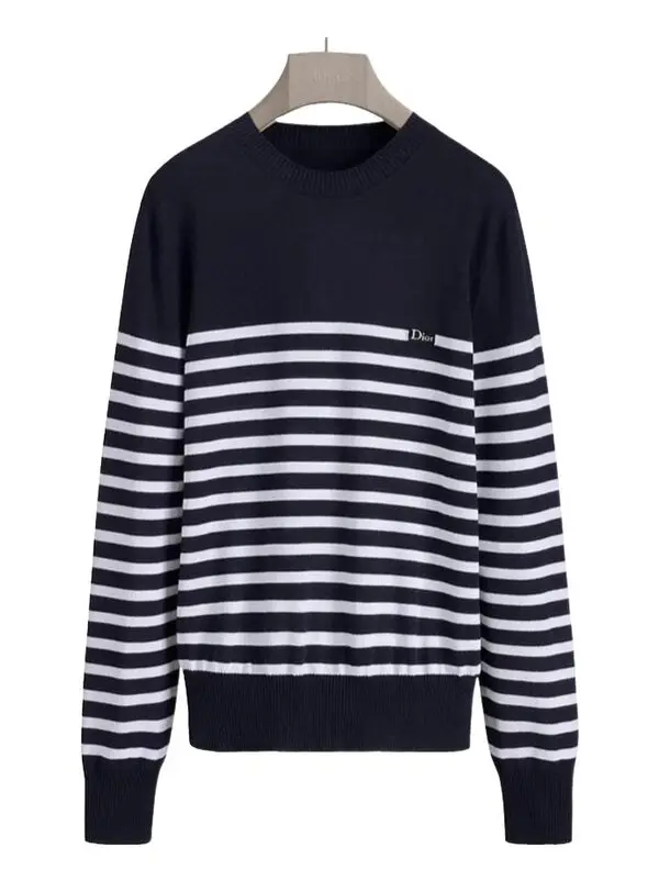 Dior Striped Crewneck Sweater - Blue