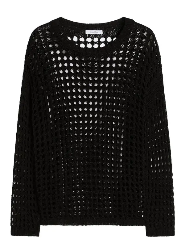Max Mara Febe Open-knit Pullover - Black