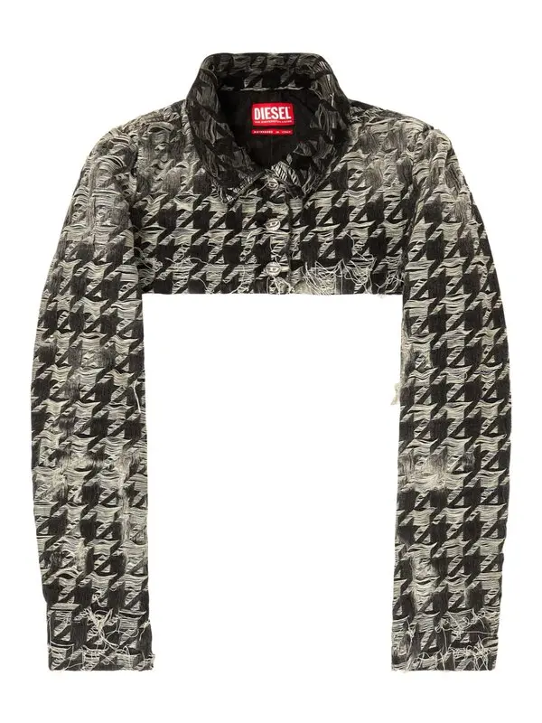 DIESEL® Houndstooth-weave Denim Shrug - Black/white