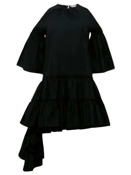 J.W.ANDERSON Jw Anderson Ruffles Cut-out Sleeve Dress - Black
